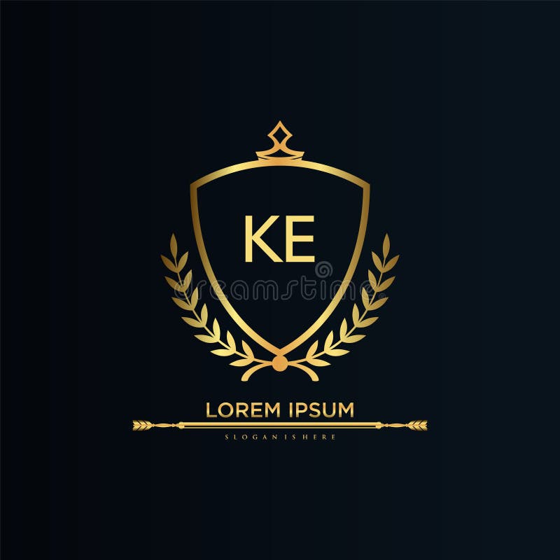 KE Letter Initial with Royal Template.elegant with Crown Logo Vector ...