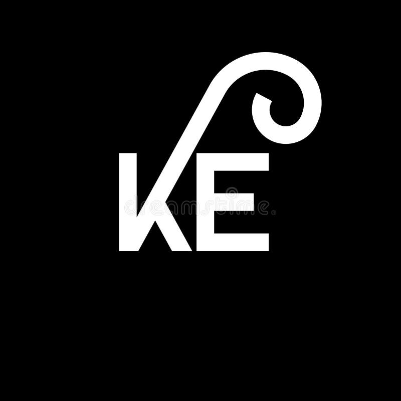 KE Letter Logo Design on Black Background. KE Creative Initials Letter ...