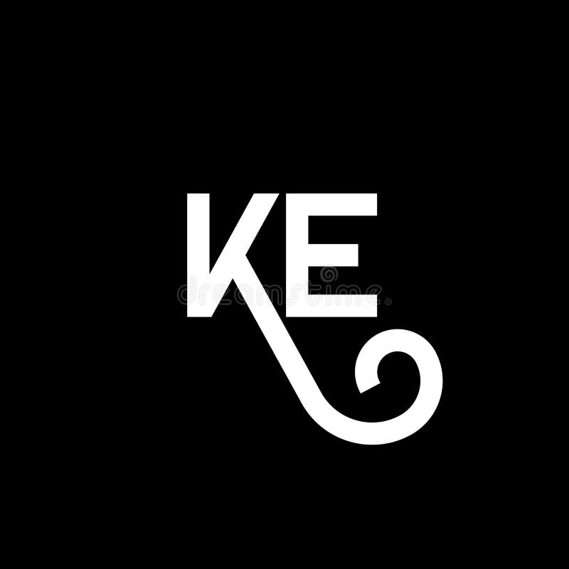 KE Letter Logo Design on Black Background. KE Creative Initials Letter ...