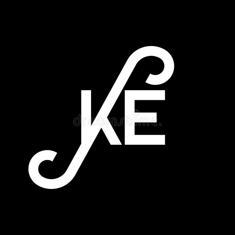 KE Letter Logo Design on Black Background. KE Creative Initials Letter ...