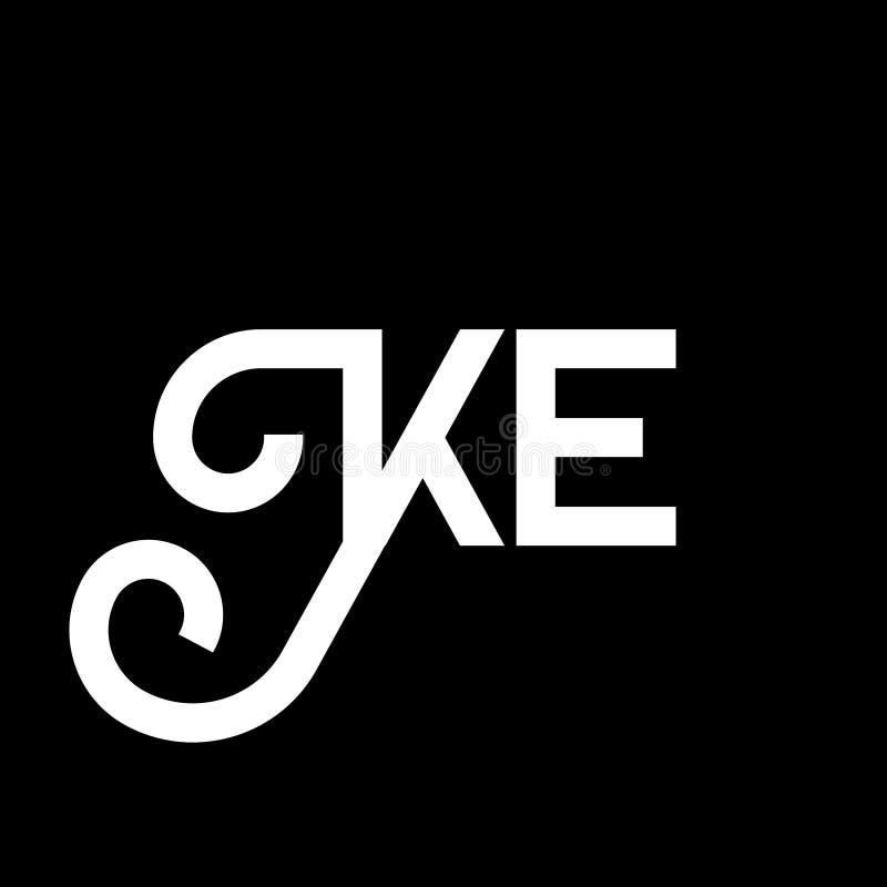 KE Letter Logo Design on Black Background. KE Creative Initials Letter ...