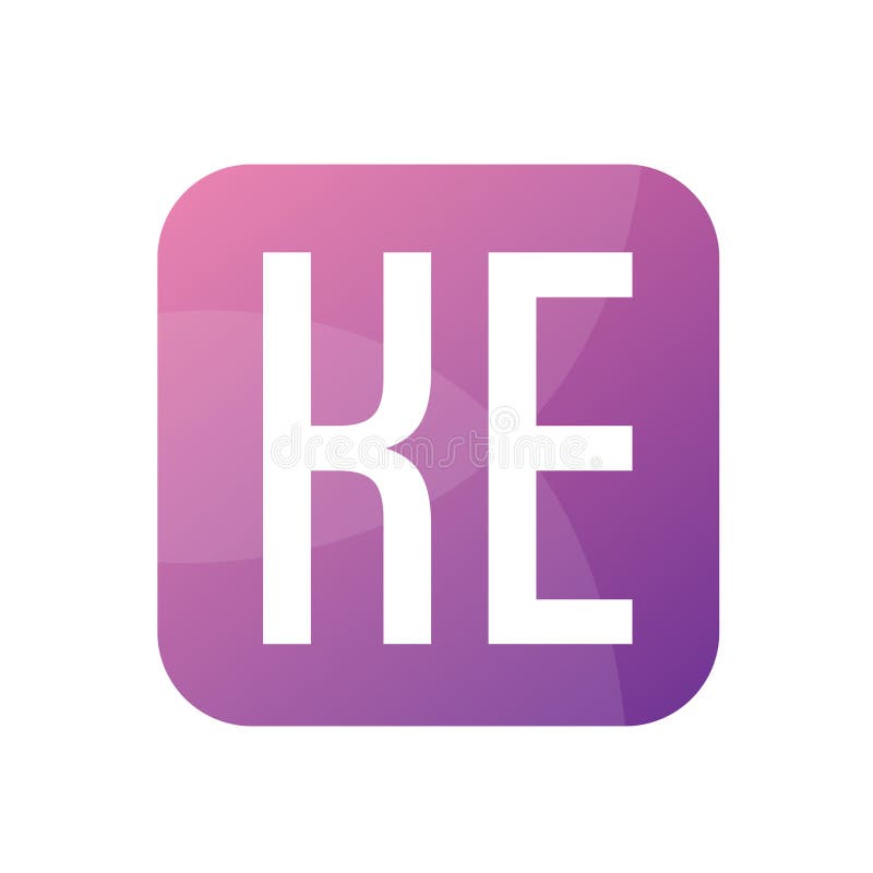 KE Letter Logo Design with Simple Style Stock Vector - Illustration of ...