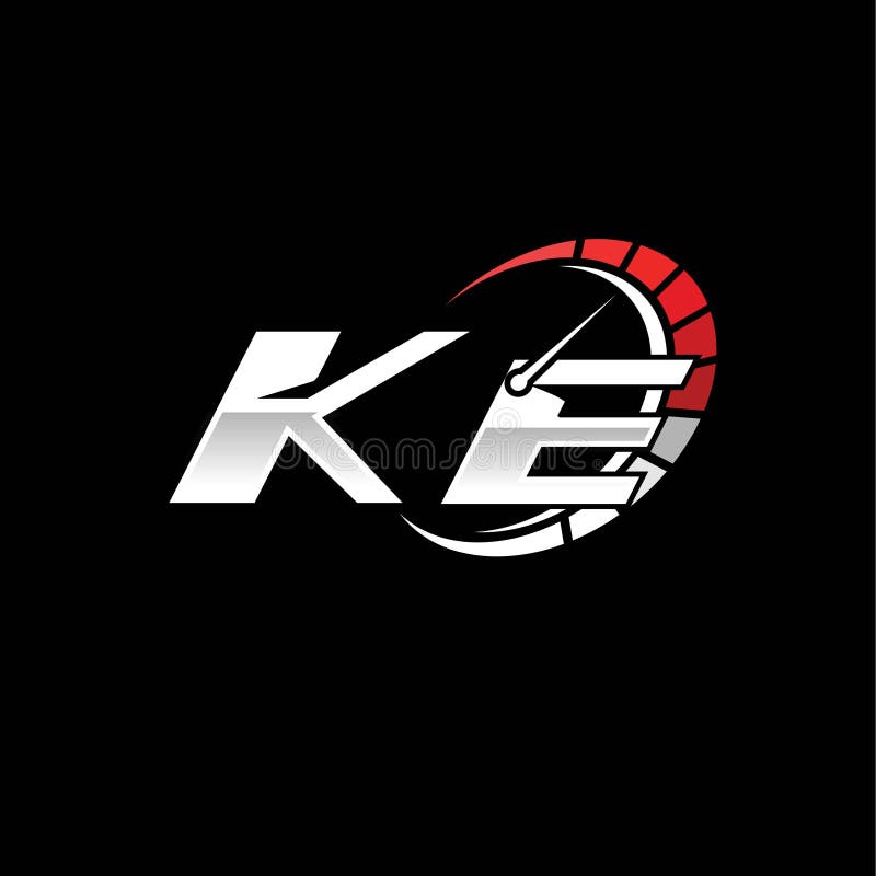 KE Logo Letter Speed Meter Racing Style Stock Vector - Illustration of ...