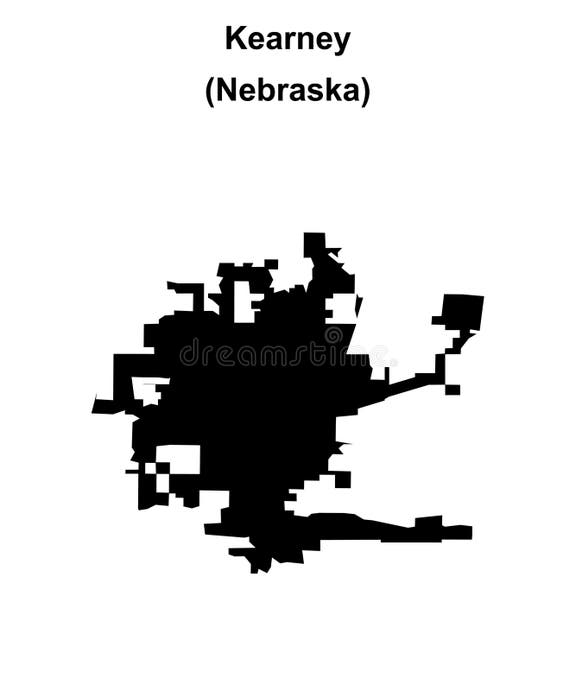 Kearney outline map stock vector. Illustration of shape - 357486124