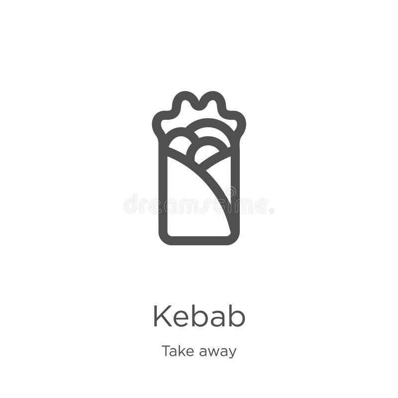 Kebab Icon Vector from Take Away Collection. Thin Line Kebab Outline ...
