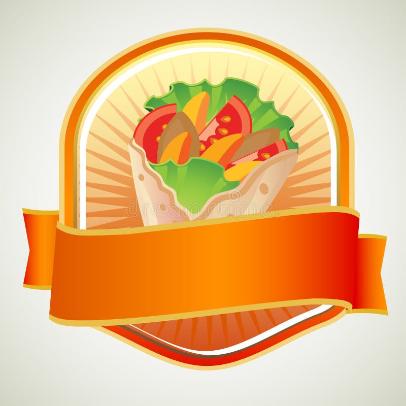 Kebab Label stock vector. Illustration of chicken, delicious - 71339681