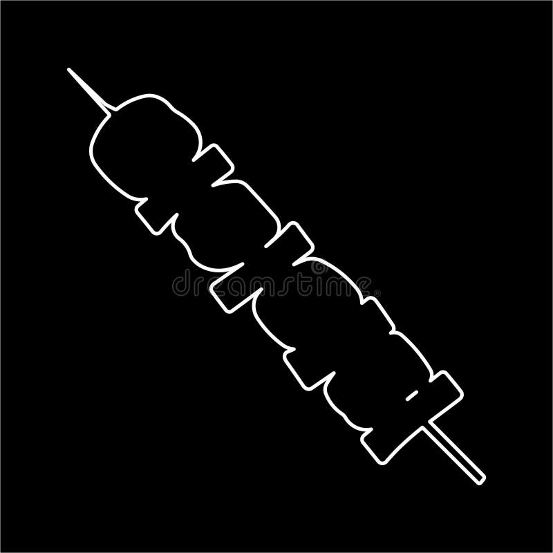 Kebab Meat Black White Fry Icon Element Stock Vector - Illustration of ...