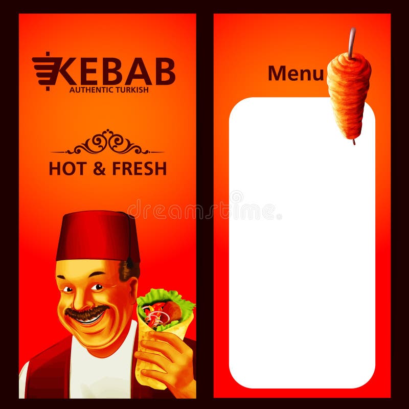 Kebab menu stock vector. Illustration of kitchen, fresh - 49471269