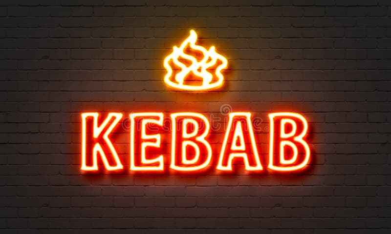 Kebab neon sign stock illustration. Illustration of kebab - 86131916
