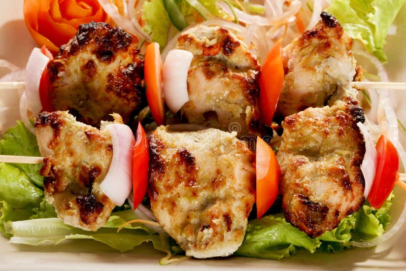 Kebab Platter are Small Pieces of Meat on Skewers Stock Image - Image ...