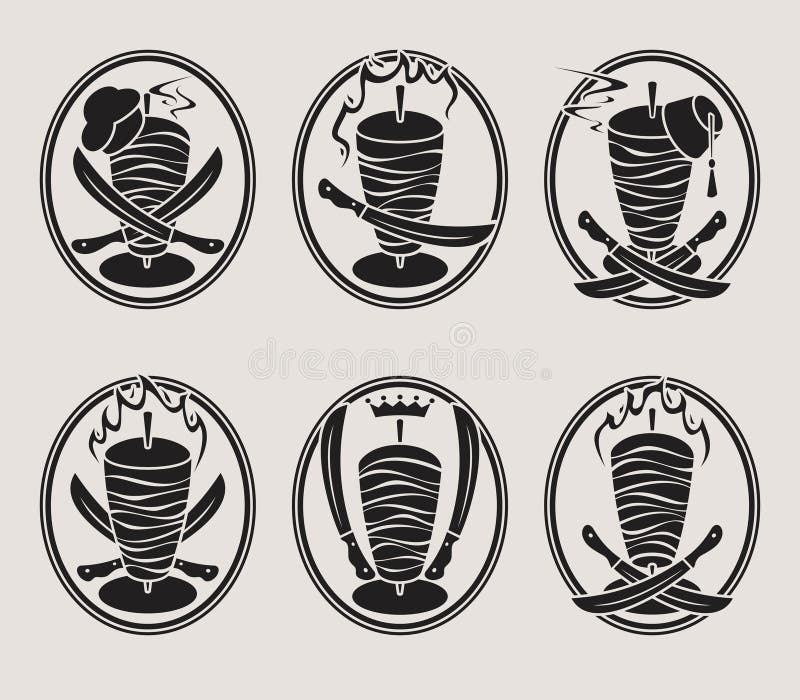 Kebab Set. Collection Icon Kebabs Stock Vector - Illustration of icon ...