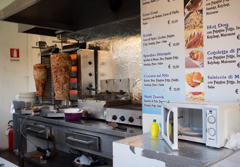 Kebab shop editorial stock photo. Image of grilled, african - 32622938