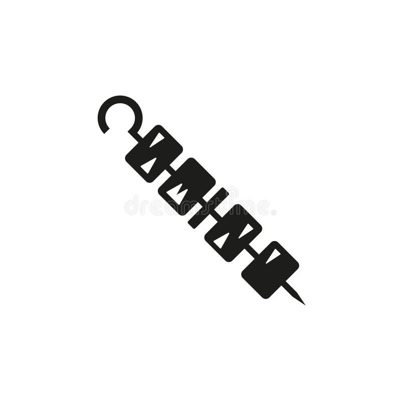 Kebab Skewer Icon stock vector. Illustration of stick - 380254309