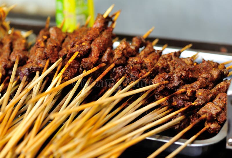 Chinese Snacks on the Street--Kebab Stock Photo - Image of chinese ...