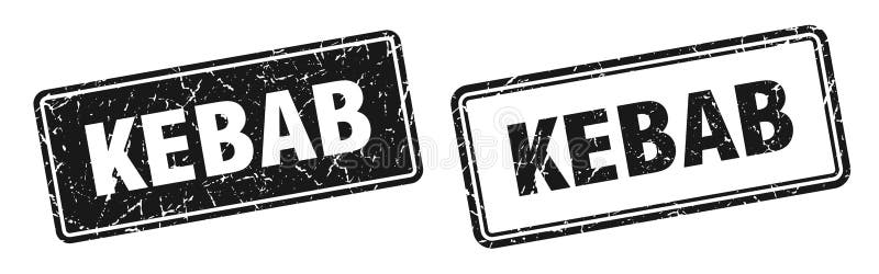 Kebab Stamp Set. Kebab Square Grunge Sign Stock Vector - Illustration ...