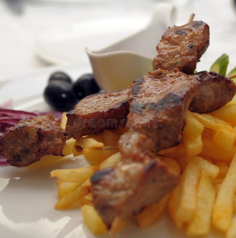 Kebab on a stick stock image. Image of delicious, grill - 48560941