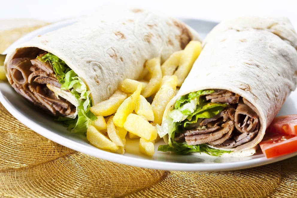 Kebab wrap stock image. Image of broil, kebab, black - 25791403