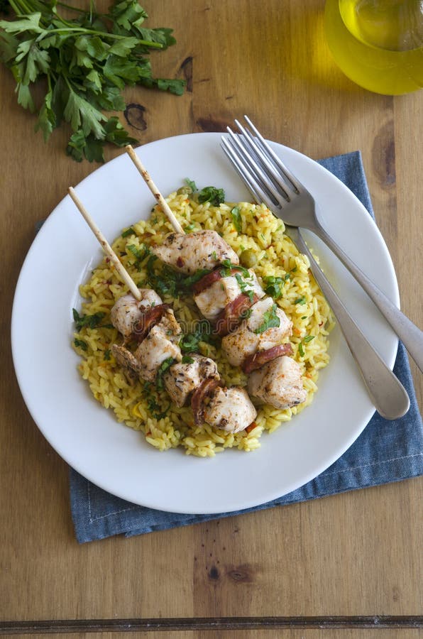 Kebabs with rice stock image. Image of vertical, roast - 54280015
