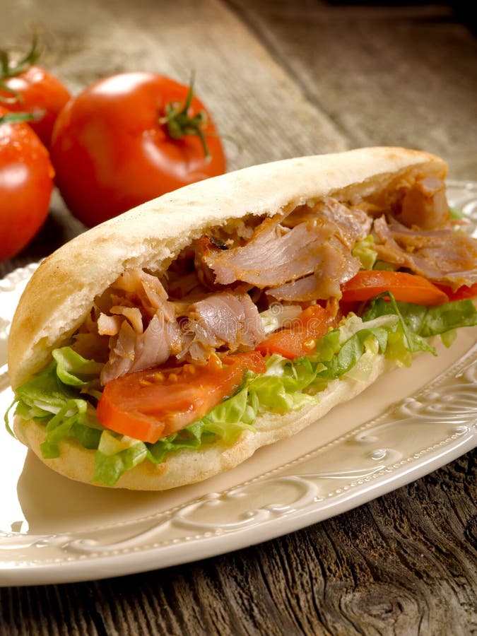 Kebap sandwich on dish stock image. Image of beef, recipe - 18855443
