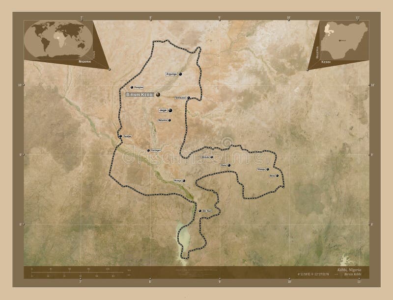 Kebbi, Nigeria. Low-res Satellite. Labelled Points of Cities Stock ... Kebbi, Nigeria. Low-res Satellite. Labelled Points of Cities Stock ...