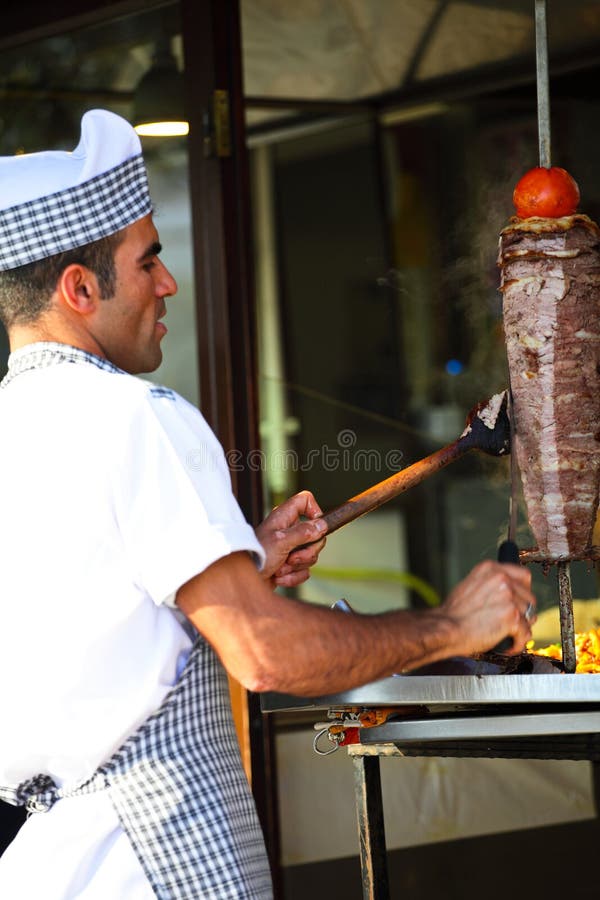 Sidewalk Grill Chicken Lamb Kebab Meat Cook Editorial Stock Photo ...