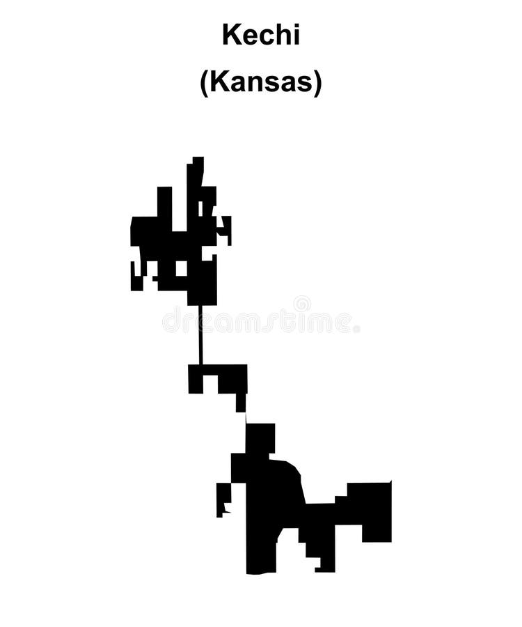 Kechi outline map stock vector. Illustration of area - 387288749