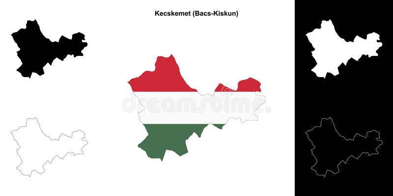 Kecskemet outline map stock vector. Illustration of empty - 357732061
