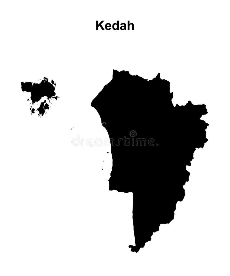 Kedah outline map stock vector. Illustration of region - 360612706