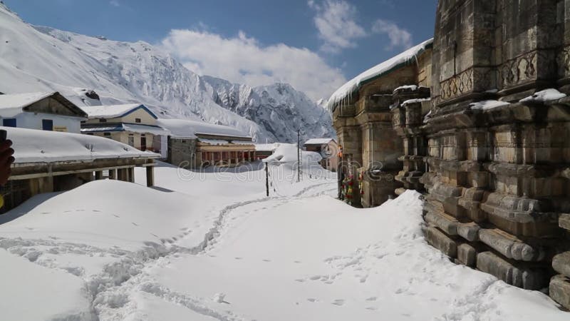 Kedarnath, the Beautiful Winter Wonderland of Earth Stock Footage ...