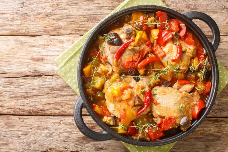 Kedjenou Chicken and Vegetable Stew without Using Water Closeup in the ...