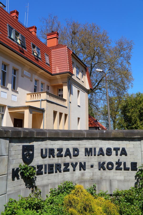 Kedzierzyn Kozle town hall editorial stock photo. Image of opolskie ...