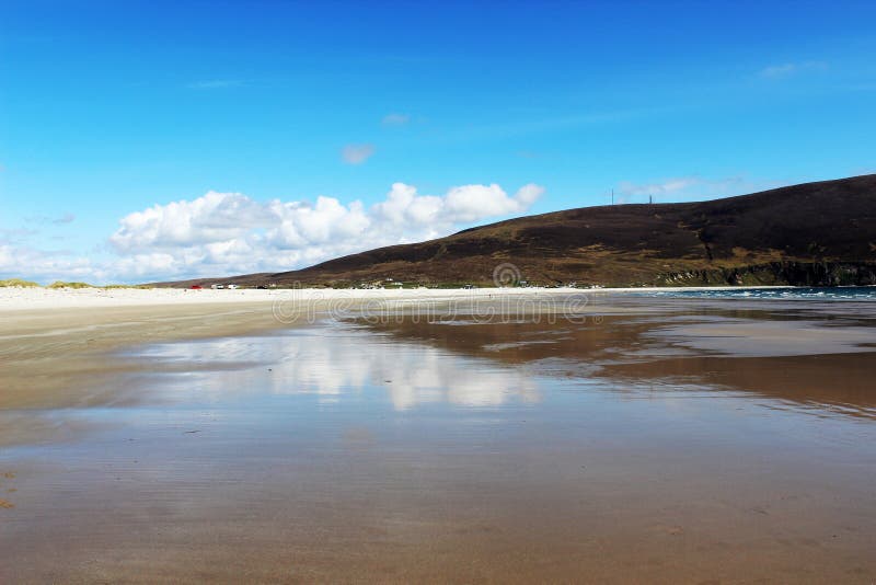 Keel Beach, Achill Island stock photo. Image of mirror - 40523532