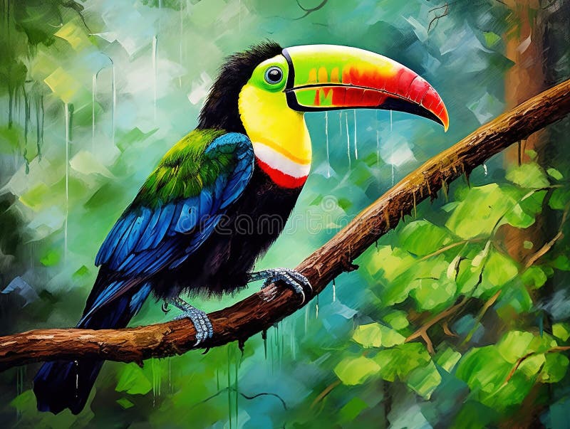 Ai Generated Illustration Wildlife Concept of Keel Billed Toucan Stock ...