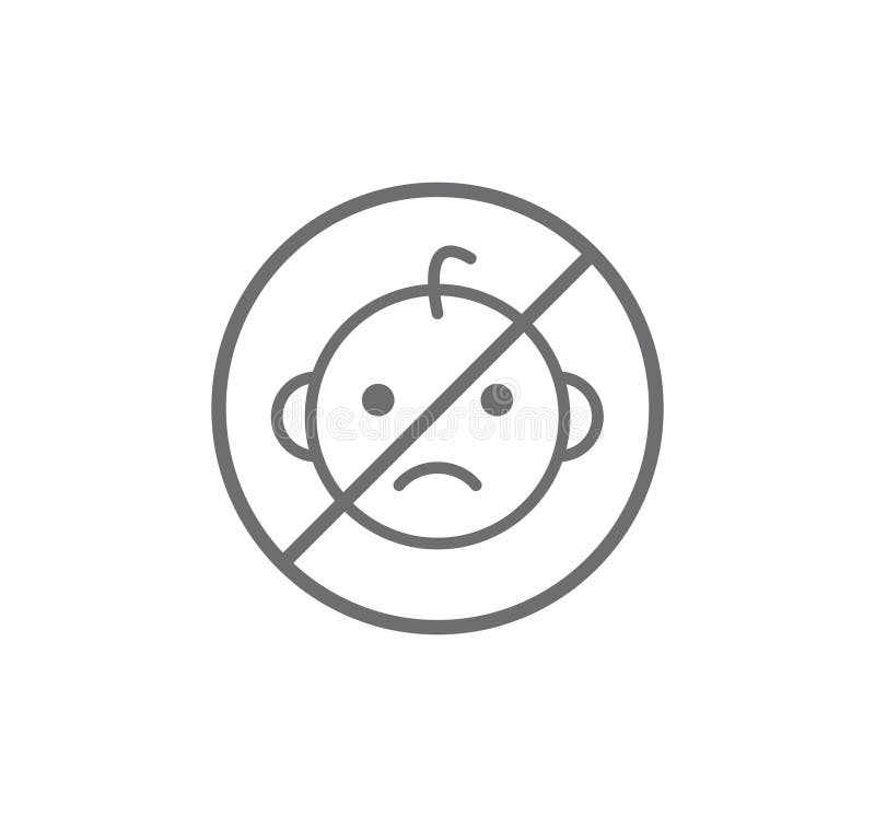 Keep Away from Children Line Icon Stock Vector - Illustration of baby ...