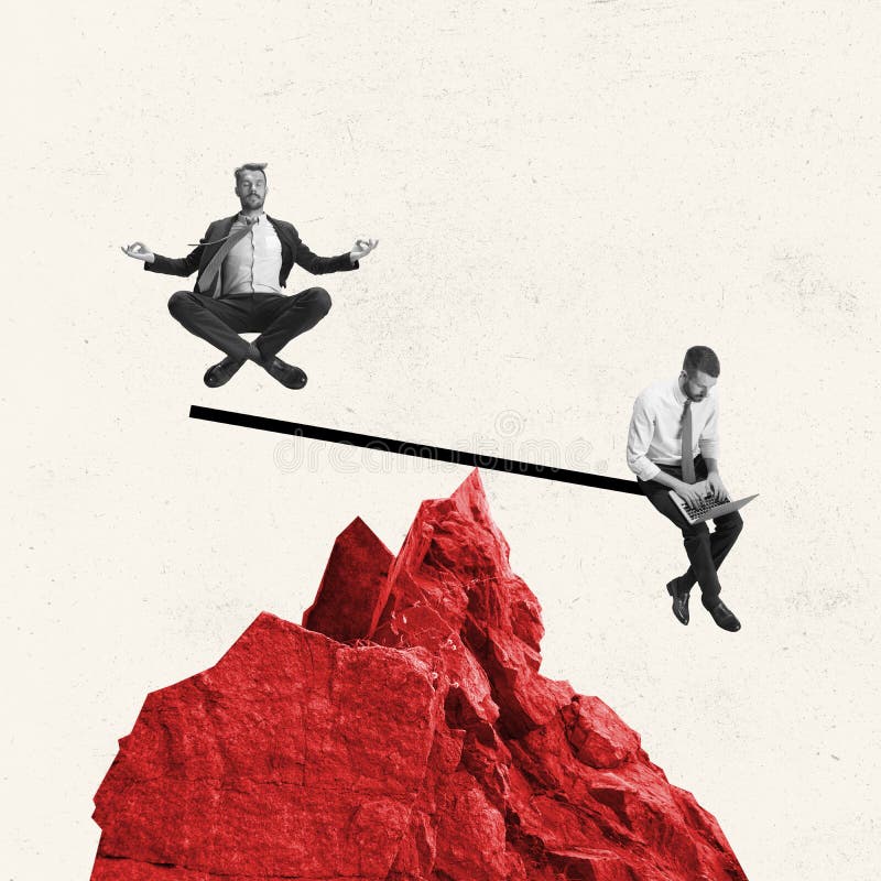 Keep Balance in Work Tasks, Goals. Young Man, Employee, Office Worker ...