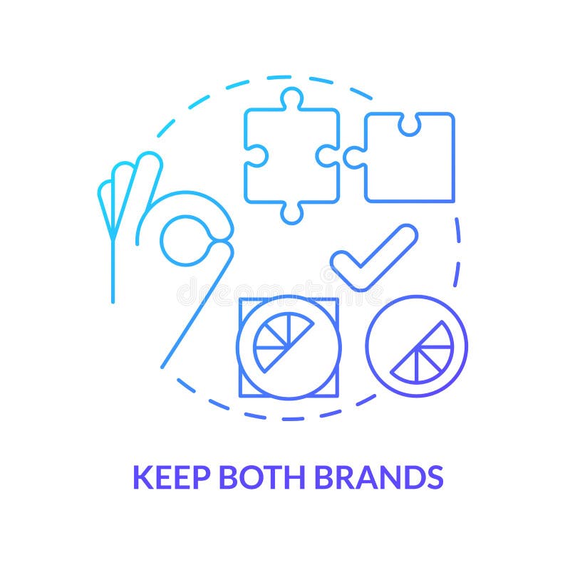 Keep Both Brands Blue Gradient Concept Icon Stock Vector - Illustration ...