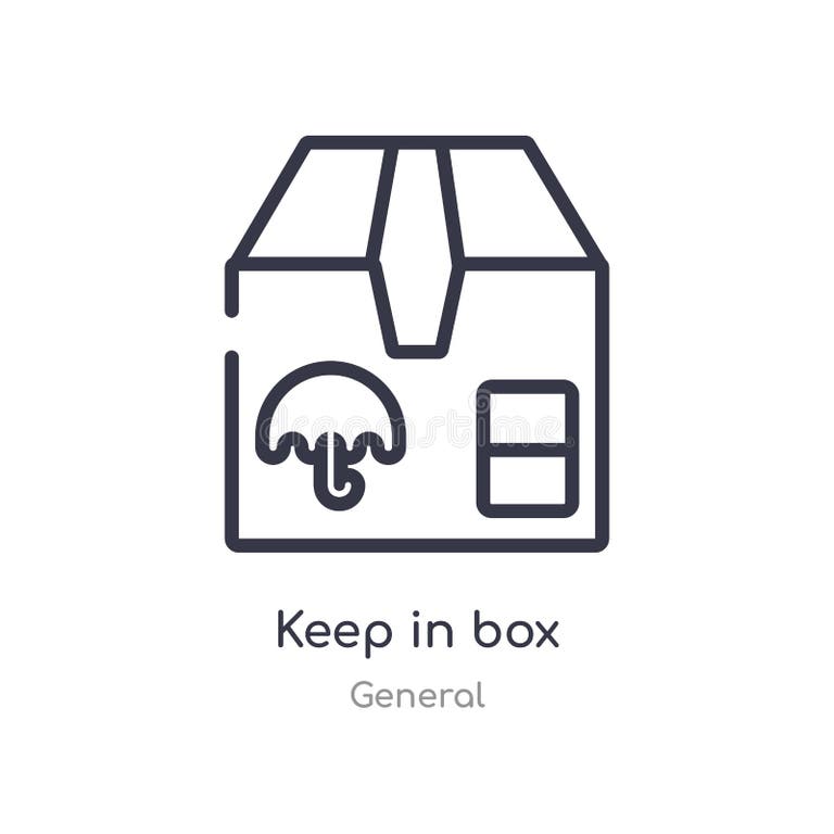Keep in Box Outline Icon. Isolated Line Vector Illustration from ...