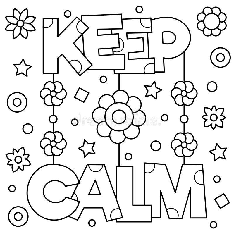 Keep Calm. Coloring Page. Vector Illustration. Stock Vector ...