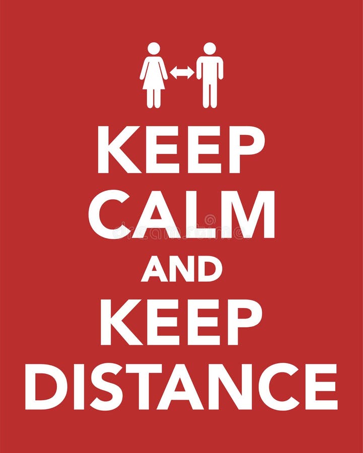 Keep Calm and Keep Distance, Keep Safe Distance during Corona Stock ...