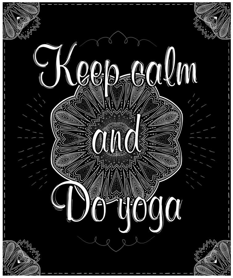 Keep Calm and Do Yoga, Vector Quote Card Stock Vector - Illustration of ...