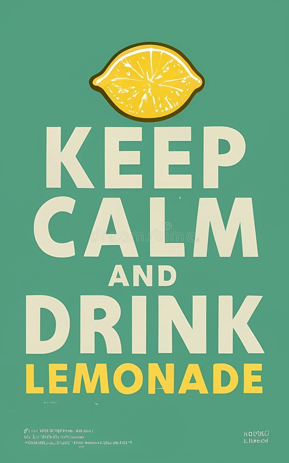 Keep Calm and Drink Lemonade - a Poster with a Lemon Slice Stock ...