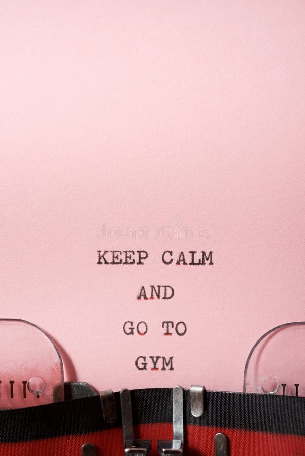 Keep calm and go to gym stock photo. Image of caption - 198363684