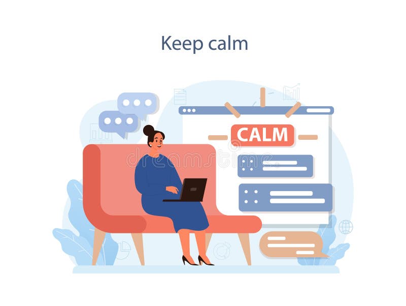 Keep Calm with Judgement at Work. Employee Dealing with Pressure Stock ...