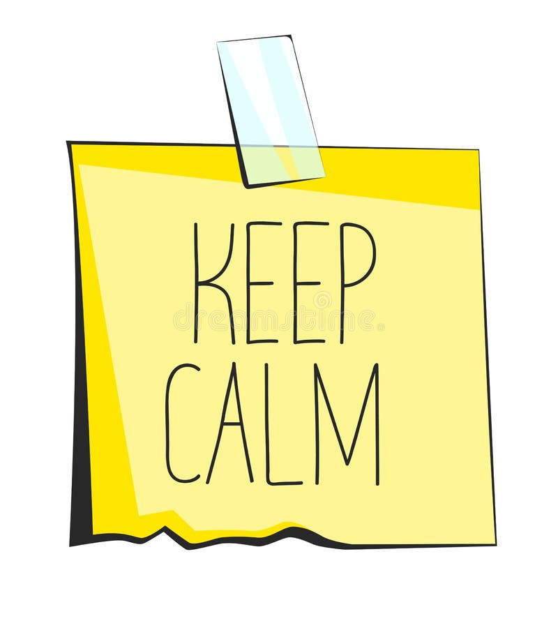Keep Calm Paper Sticky Note. Retro Reminder Sticker Stock Illustration ...