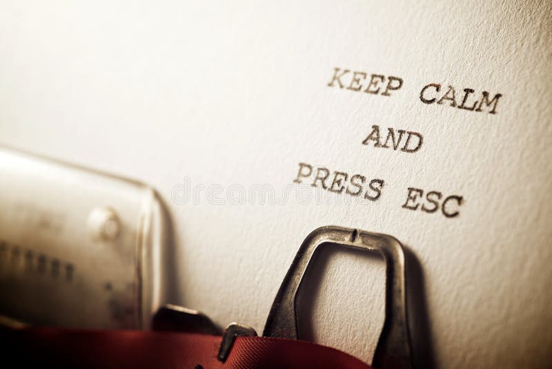 Keep calm and press esc stock photo. Image of calm, retro - 184433720