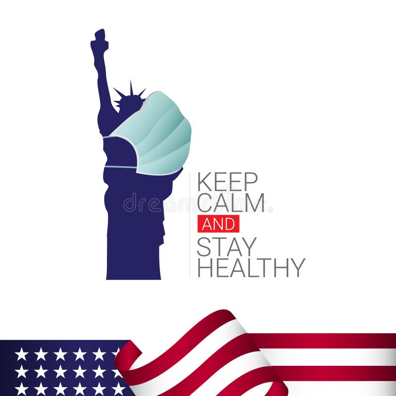 Keep Calm and Stay Healthy Vector Template Design Illustration Stock ...