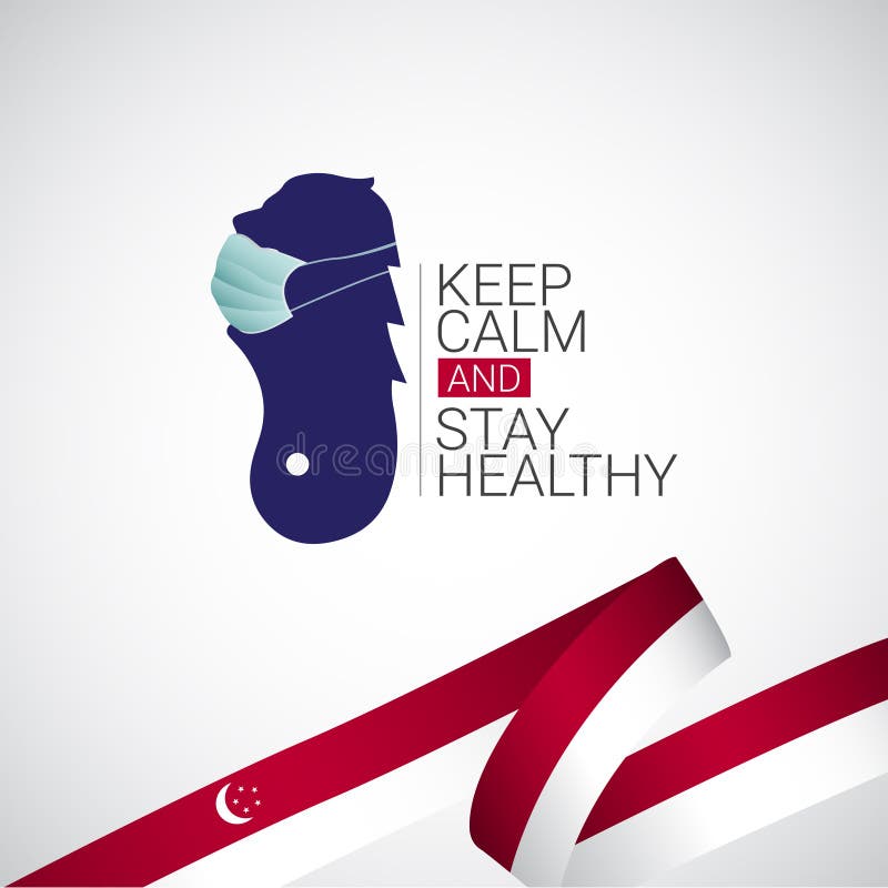 Keep Calm and Stay Healthy Vector Template Design Illustration Stock ...