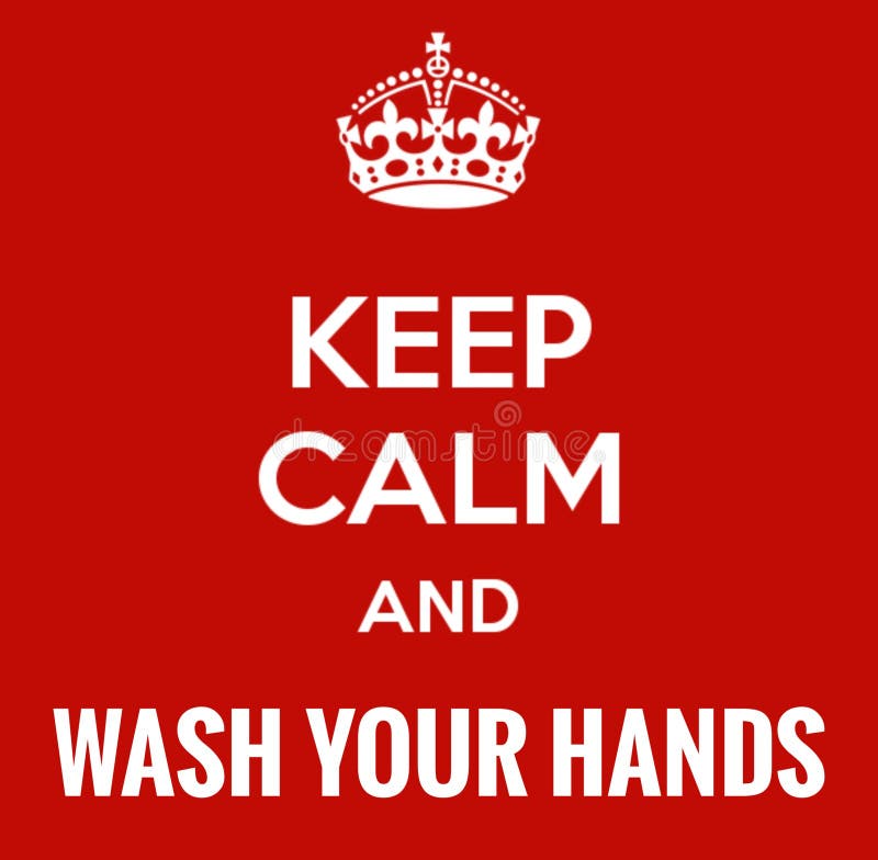 Keep Calm and Wash Your Hands in Red Stock Illustration - Illustration ...