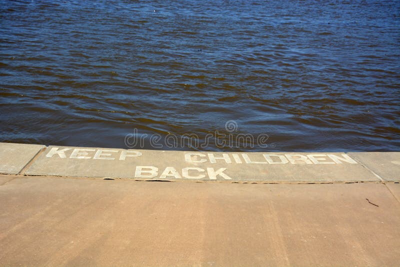 Keep Children Back stock photo. Image of warning, dock - 52390198