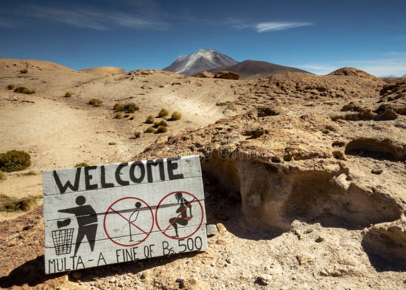 Keep Clean Sign in Bolivia Mountains Stock Image - Image of mountains ...